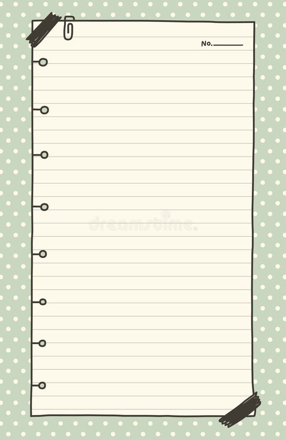 Hand Drawn Blank Notepad Template Stock Vector - Illustration of ...