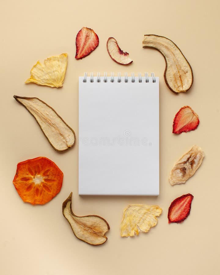 Blank Notebook for Text, Fruit Chips. the Concept of a Healthy Diet ...
