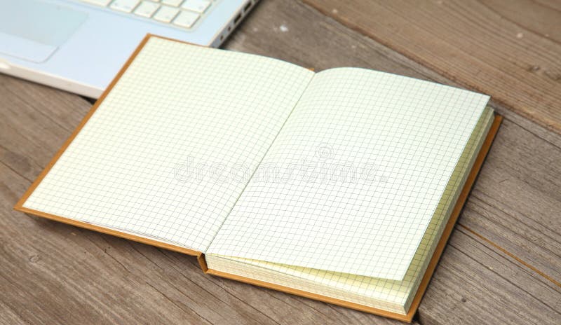 Blank Notebook on Wooden Table with Pencils Stock Image - Image of ...