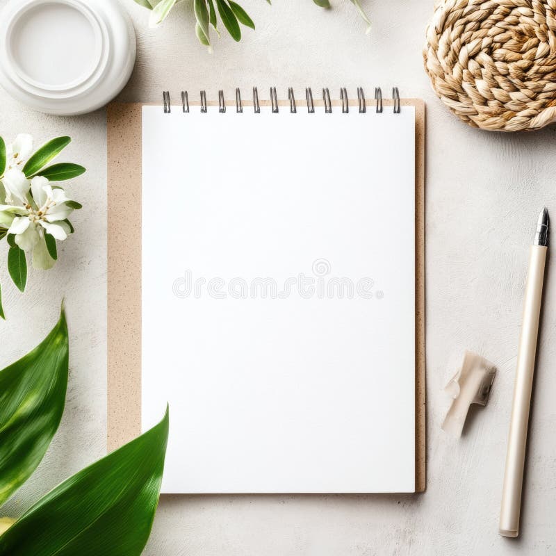 Blank Notepad and Decorative Elements for Creative Text Mock Up Space ...