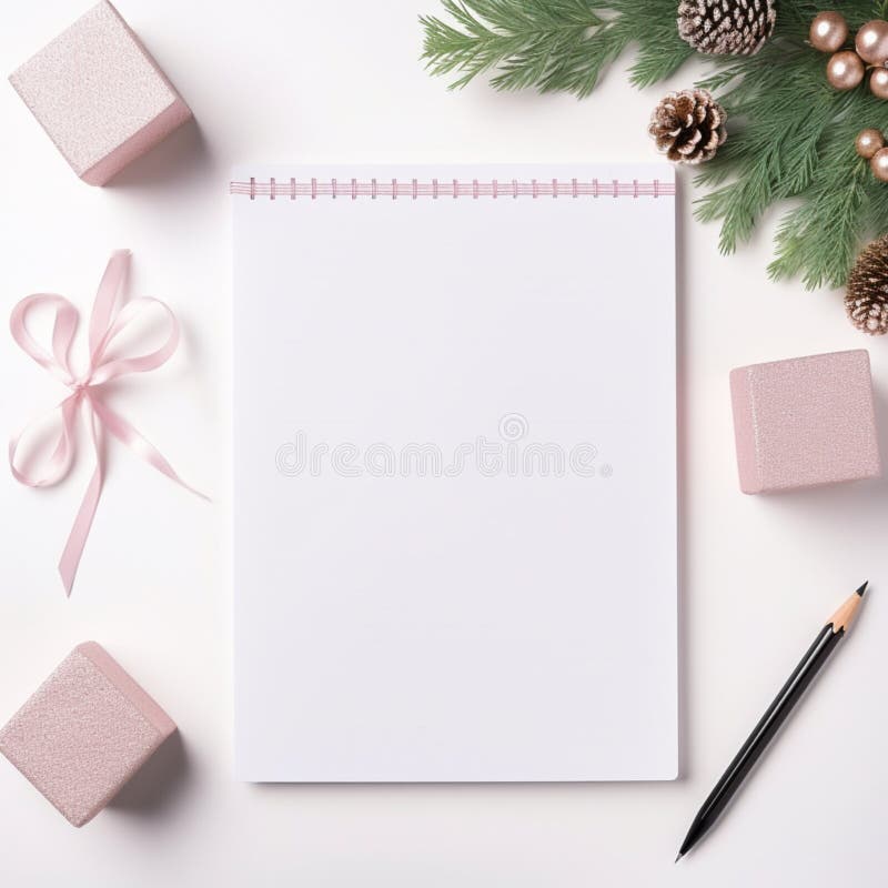 Notepad Empty Blank with Floral Frame Stock Vector - Illustration of ...