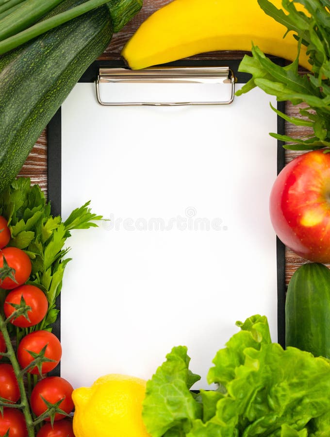 Blank Notepad and Healthy Food. Diet, Meal Plan. Healthy Food Concept ...