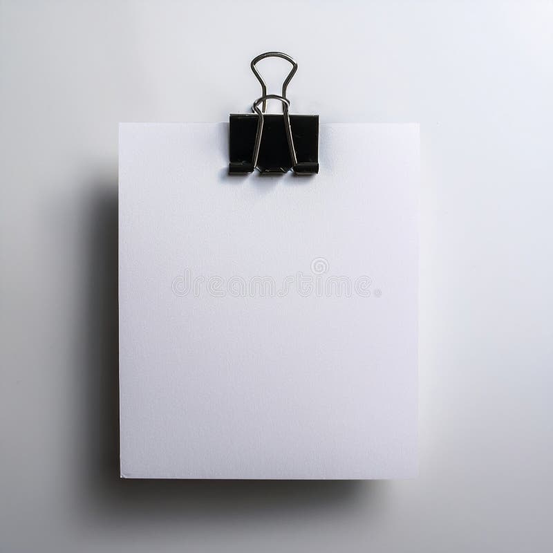 Blank Notepad with a Binder Clip on a Light Background for Creative ...