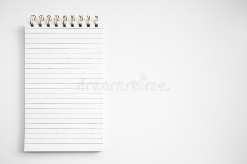 Blank Notepad with Lined Pages on White Background Stock Photo - Image ...