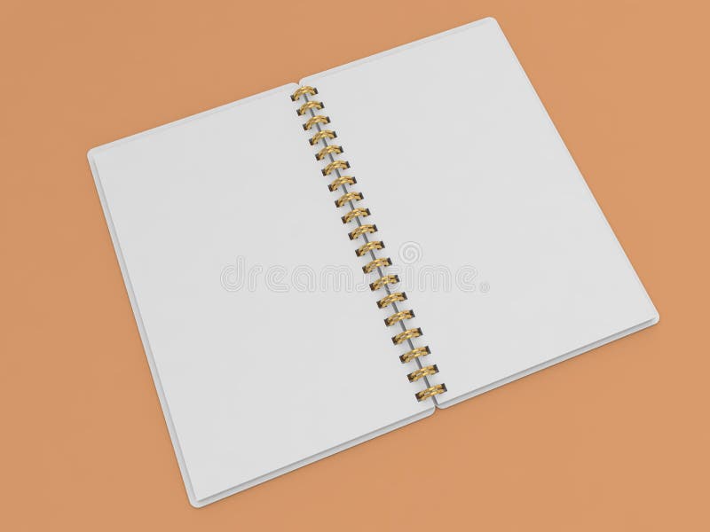 Blank Notepad Mockup on Orange Background. Stock Illustration ...