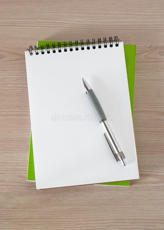 Blank Notepad on Office Table Stock Image - Image of wood, page: 69648753