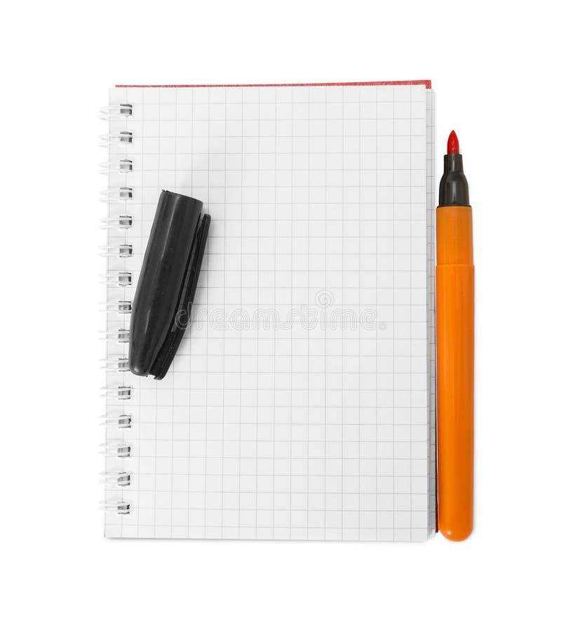 Blank Notepad and Pen Isolated on White Stock Image - Image of ...