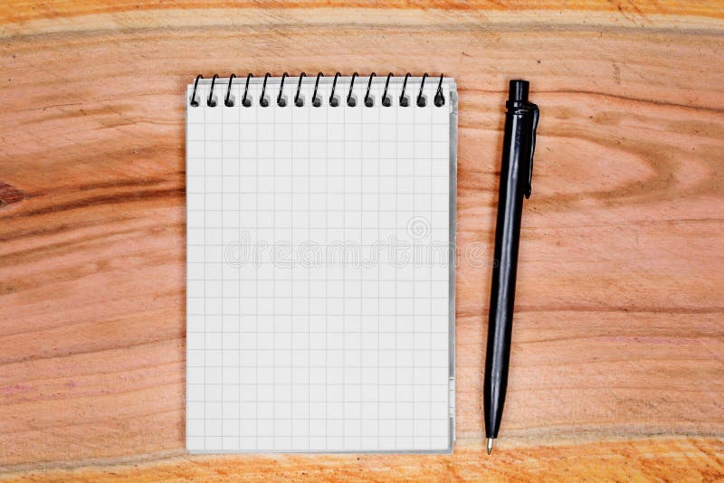 Blank Notepad with Pen on Office Table Stock Photo - Image of supply ...