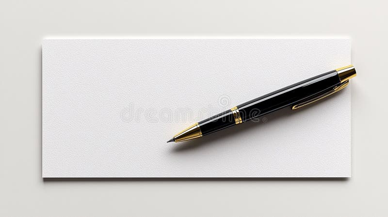 Blank Notepad and Pen on White Desk, Ready for Writing Stock ...