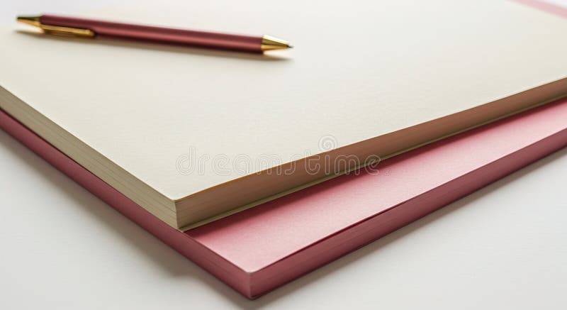 Blank Notepad with a Pink Pen Ready for Notes Stock Illustration ...