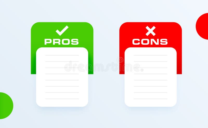 Blank Notepad for Pros and Cons List Design Stock Vector - Illustration ...