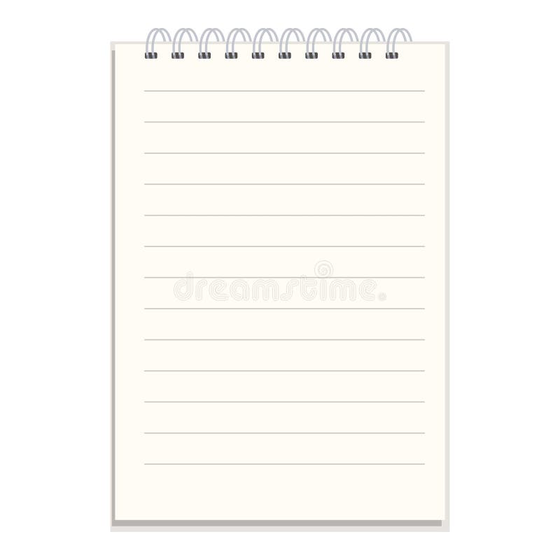 Blank Notepad with Spiral Binding for Taking Notes Stock Vector ...