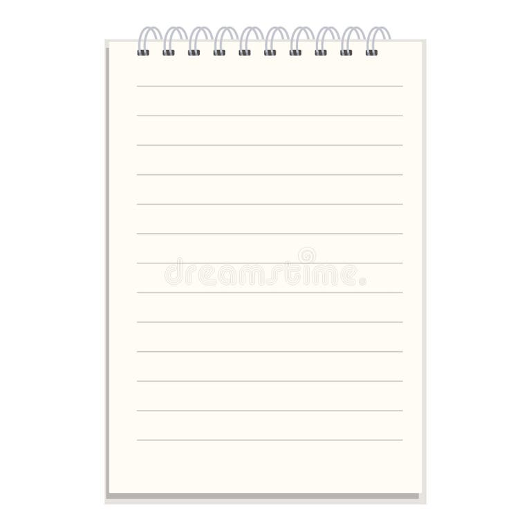 Blank Notepad with Spiral Binding for Taking Notes Stock Vector ...