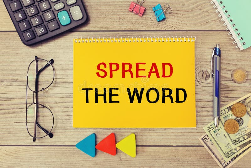 Blank Notepad with Text SPREAD the WORD Stock Photo - Image of ...