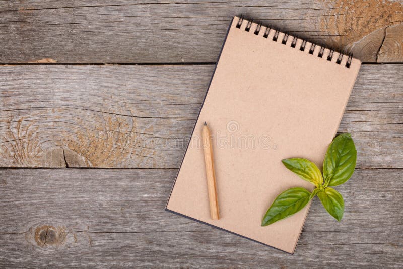 Blank Notepad on Wooden Table Stock Photo - Image of book, notepad ...
