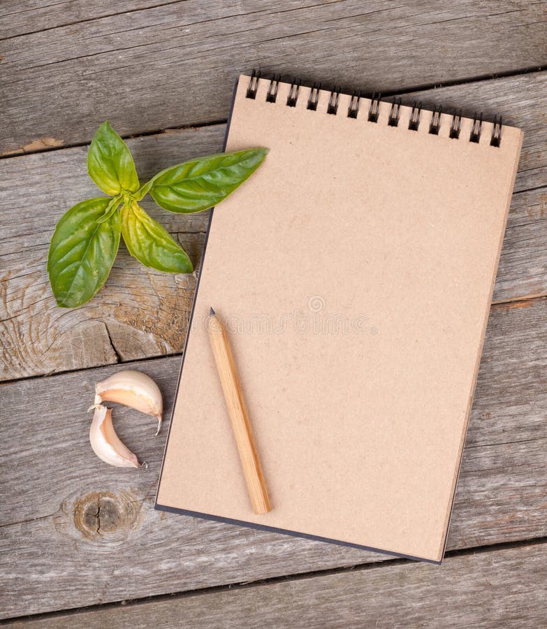 Blank Notepad on Wooden Table Stock Photo - Image of cooking, paper ...