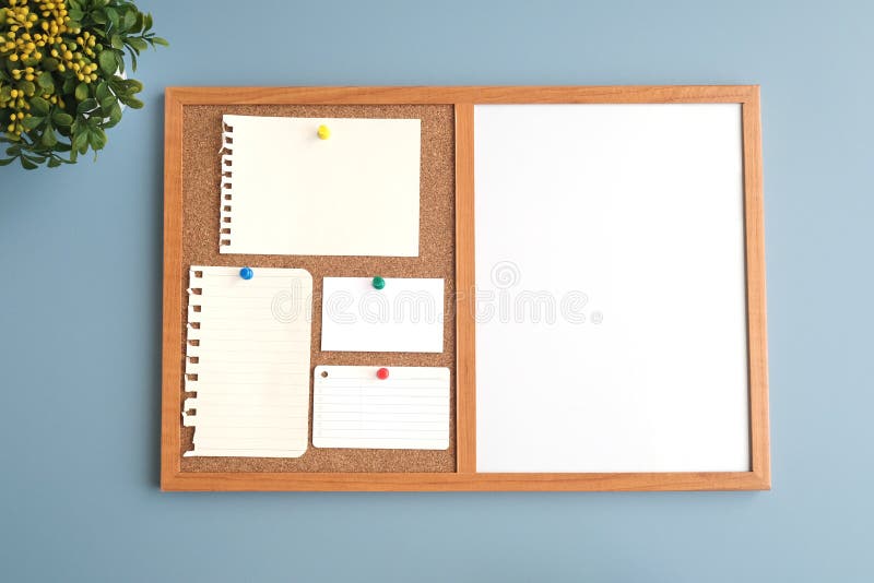 Blank Notebook Paper on White Board Background Stock Image - Image of ...