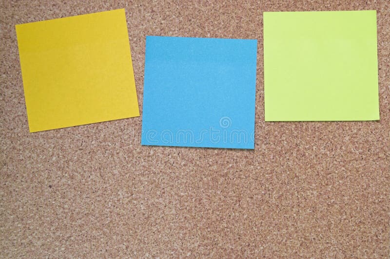 Blank Notes on a Bulletin Board Stock Image - Image of blank, simple ...