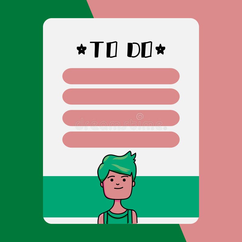 Blank Notes Paper with Cute Boy Illustration Stock Vector ...