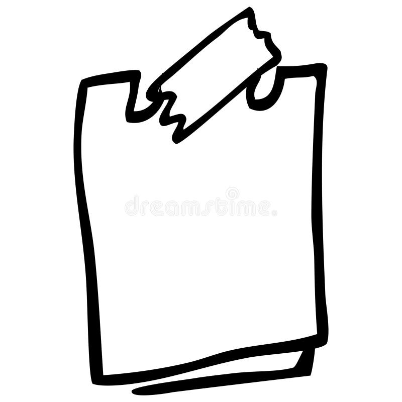 Simple Vector Doodle Hand Draw Sketch, Blank Note, Isolated on White ...