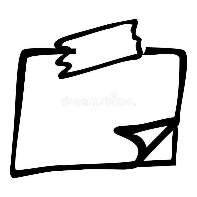 Vector Doodle Hand Draw Sketch, Blank Note, on White Stock Vector ...