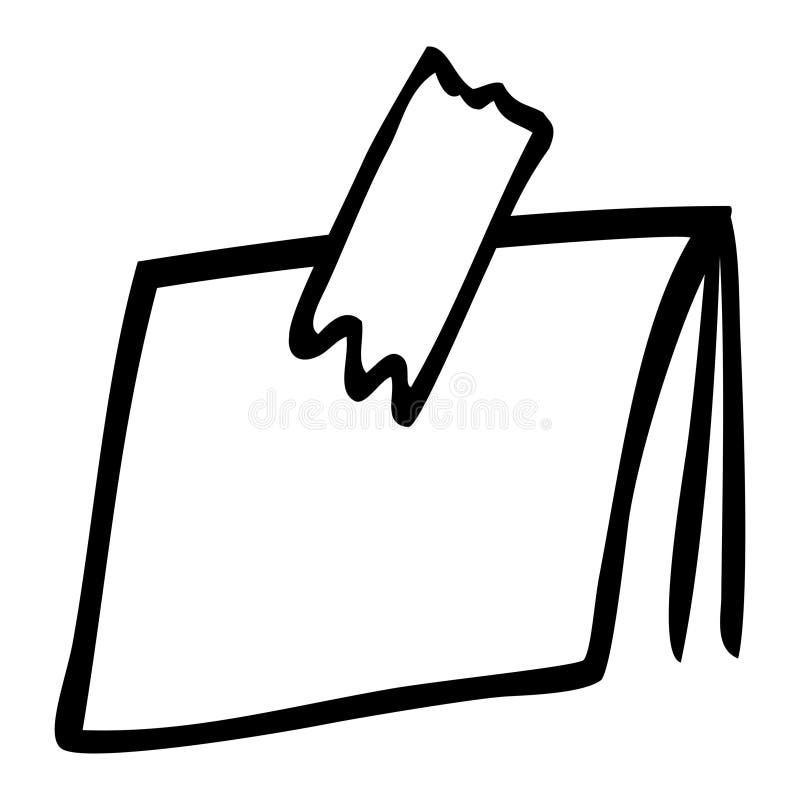 Vector Doodle Hand Draw Sketch, Blank Note, on White Stock Vector ...