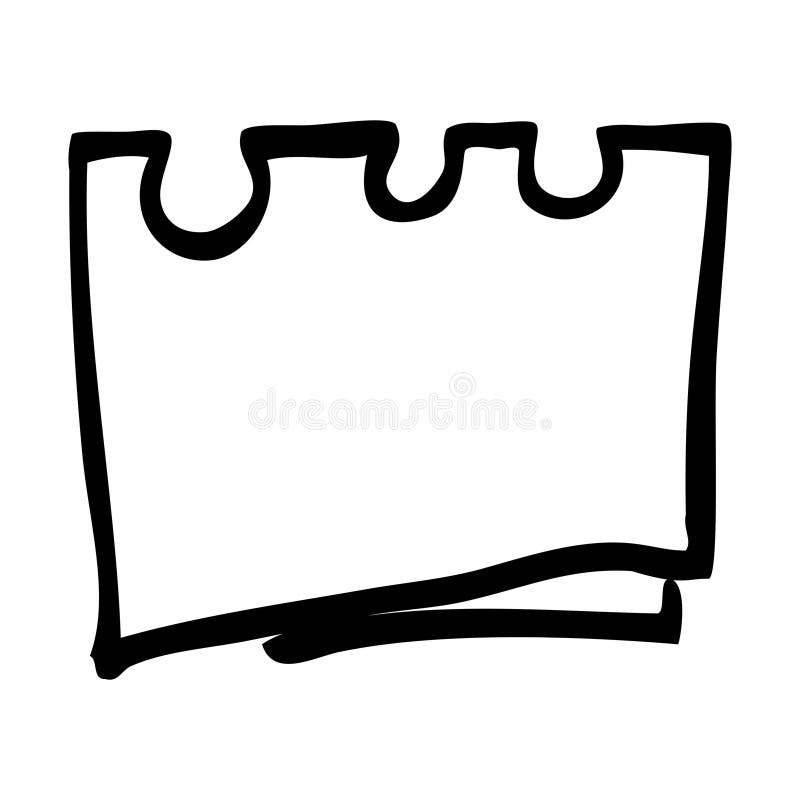 Simple Vector Doodle Hand Draw Sketch, Blank Note, Isolated on White ...