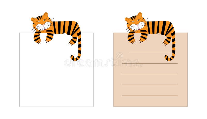 Blank for notes with tiger stock vector. Illustration of planner ...