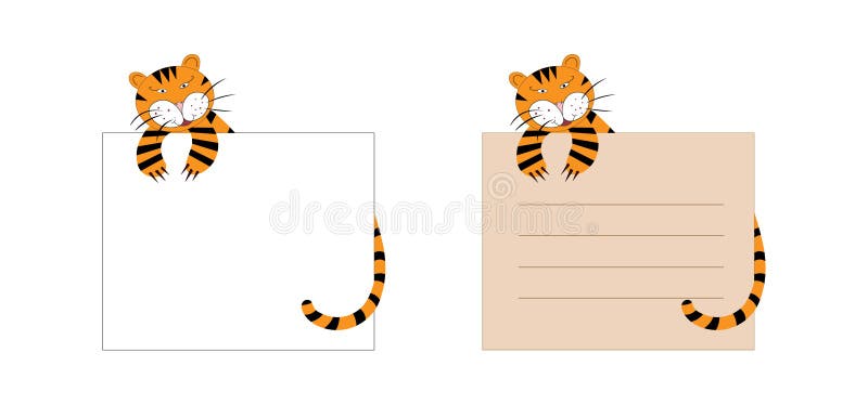 Blank for notes with tiger stock vector. Illustration of drawing ...