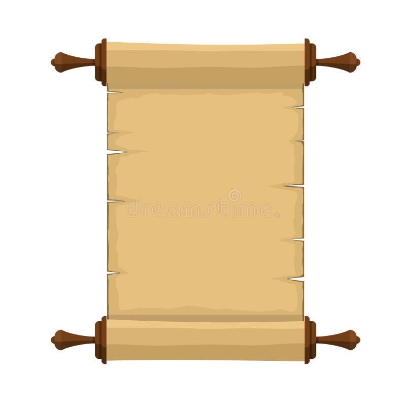 Blank Old Ancient Scroll of Papyrus Paper Cartoon Isolated on White ... Blank Old Ancient Scroll of Papyrus Paper Cartoon Isolated on White ...