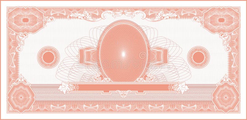 Blank for an Old Banknote with a Central Portrait Red Stock ...