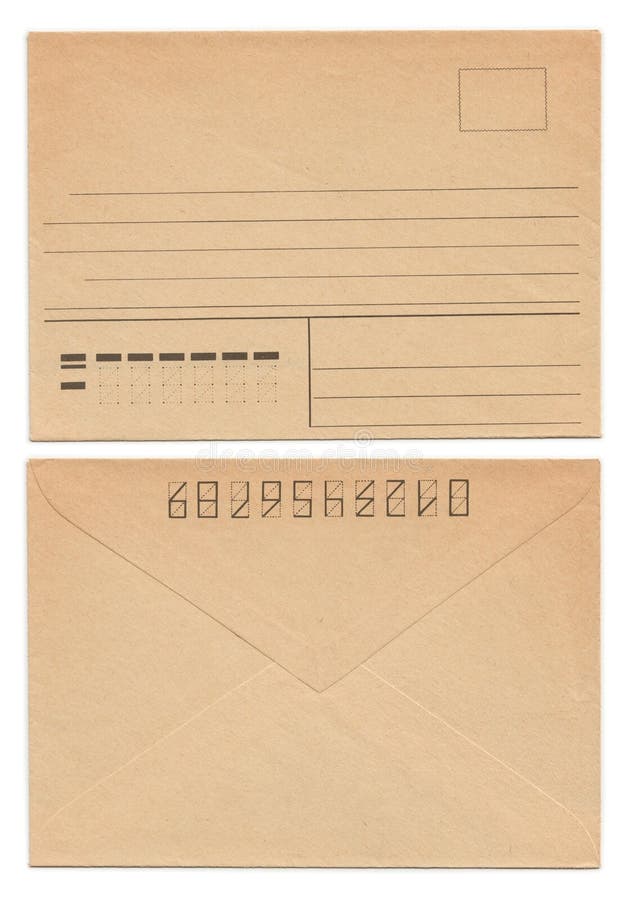 Old Envelope Front and Back Stock Photo - Image of document, brown ...