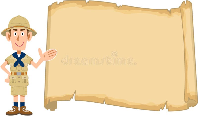 Blank old map and explorer stock vector. Illustration of discovery ...