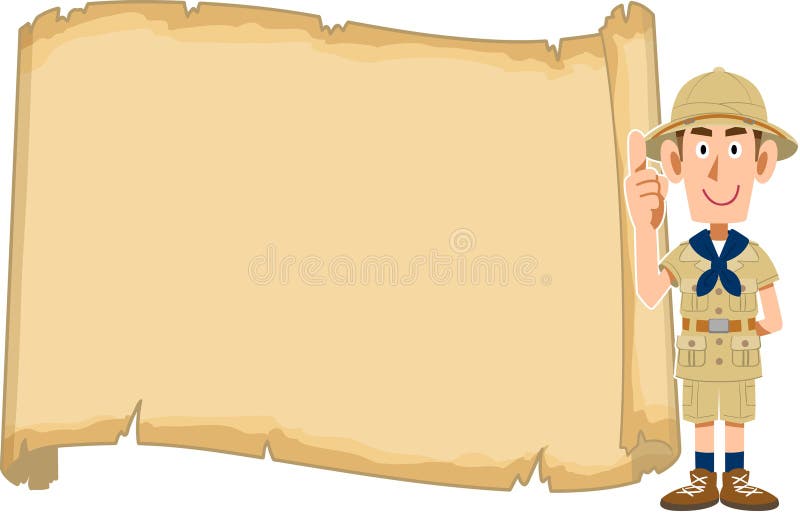 Blank old map and explorer stock vector. Illustration of treasure ...