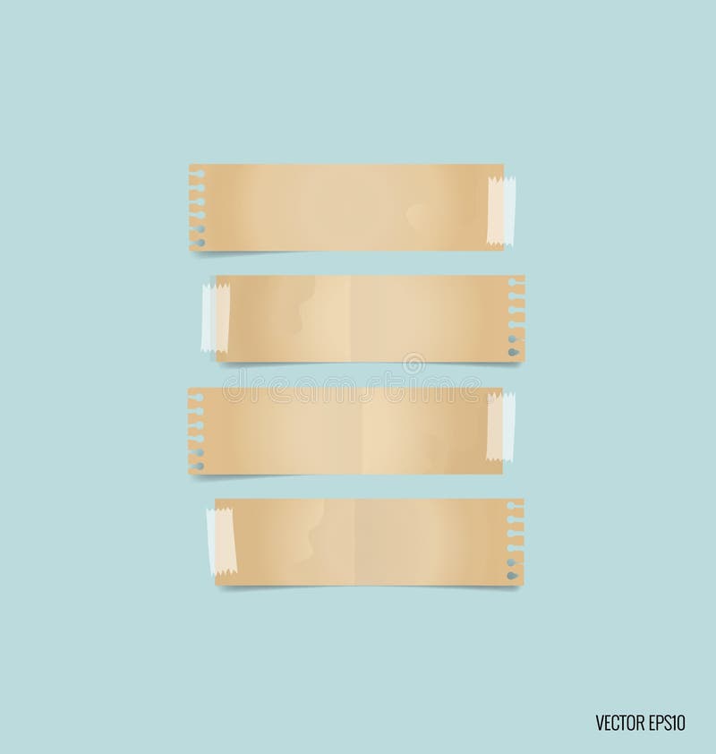 Blank Old Note Papers, Ready for Your Message. Vector Illustration ...