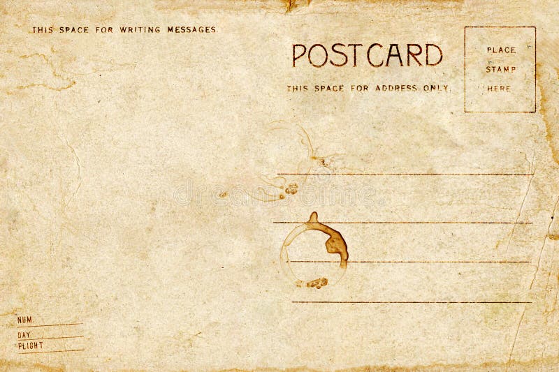 Backside of Old Postcard with Stain Editorial Image - Image of aged ...