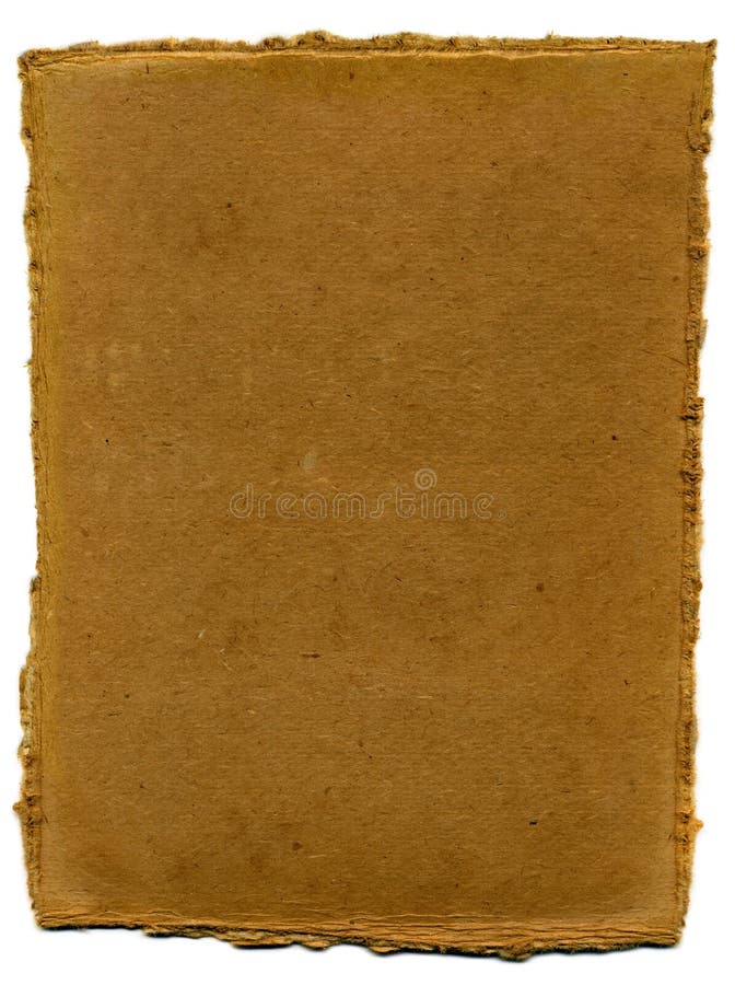 Blank Old Rough Cardboard Sheet with Ragged Edges on White Background ...