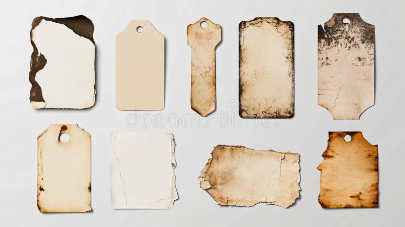 Blank Old Sticker and Price Tag Collection for Vintage Design Projects ...