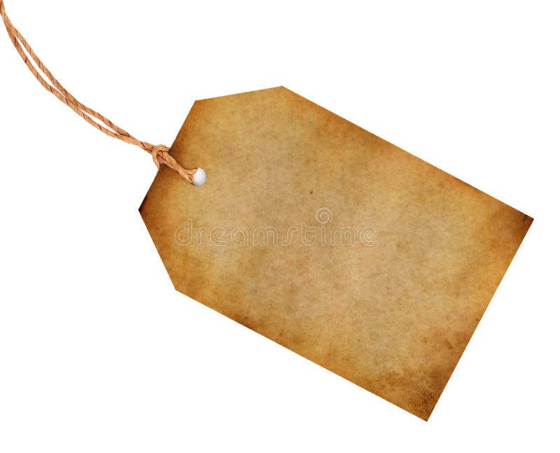 Grungy Vintage Paper Tag on a String Stock Photo - Image of abstract ...