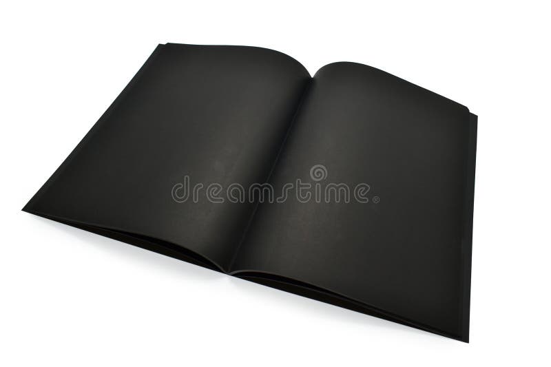 Blank Open Black Notebook White Background Craft Paper Texture Stock ...