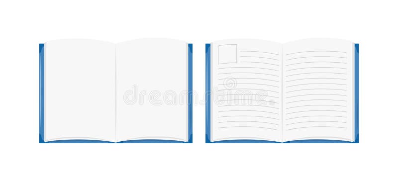 Blank Open Book, Diary, Planner Isolated. Vector Flat Illustration of ...