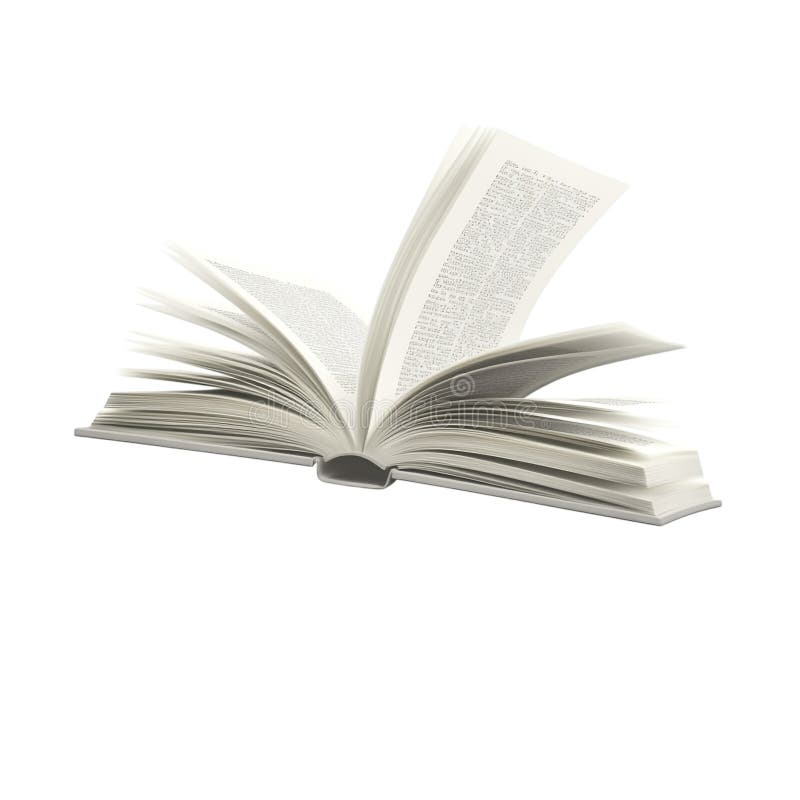 A Blank Open Book Floating in MidAir Against a Transparent Background ...