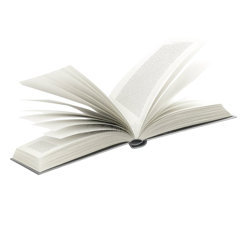 A Blank Open Book Floating in MidAir Against a Transparent Background ...