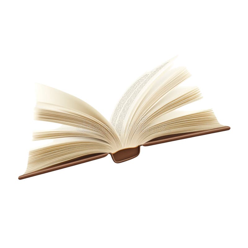 A Blank Open Book Floating in MidAir Against a Transparent Background ...