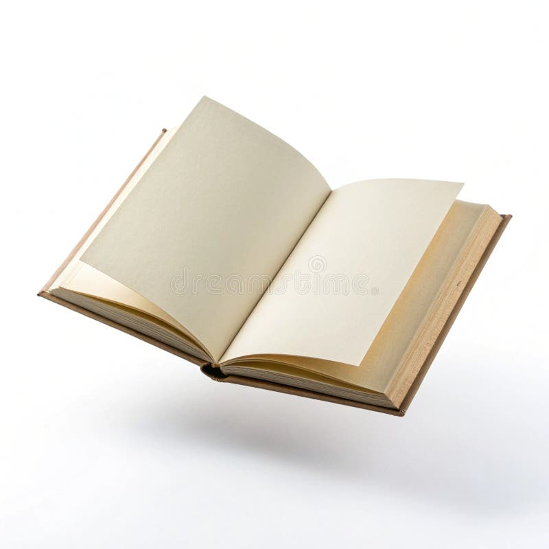 Blank Open Book Floating in Midair Stock Illustration - Illustration of ...