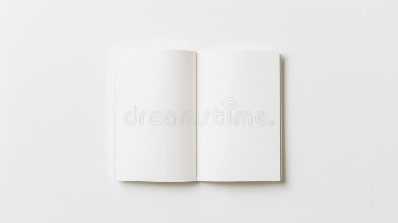 Blank Open Book Lies Flat. Clean White Pages Extend Outward. Simple ...
