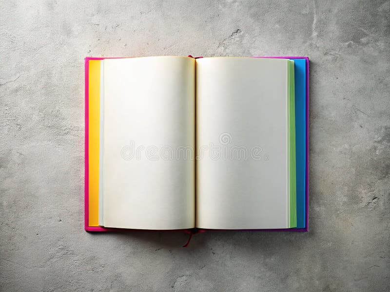 Blank Open Book on Rustic Concrete a Versatile Mockup for Design ...