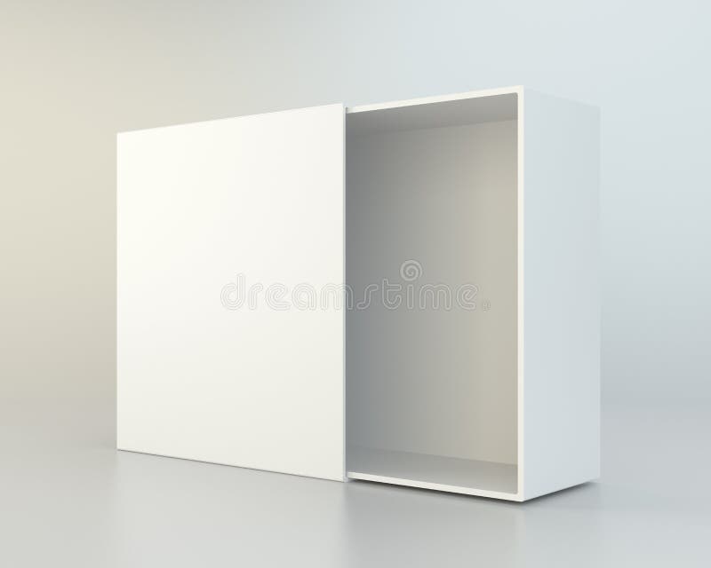 Blank Open Box on Gray Background. Stock Illustration - Illustration of ...