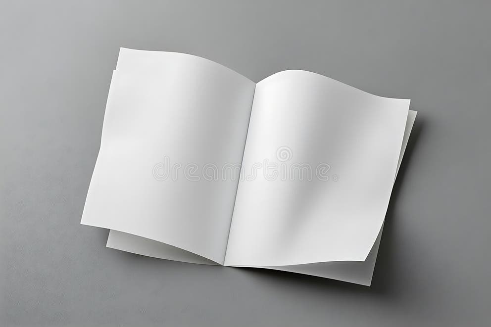 Blank Open Brochure Mockup on Gray Stock Illustration - Illustration of ...