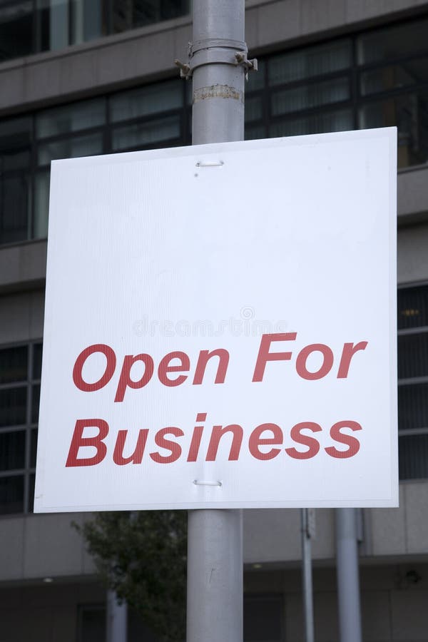 Blank Open for Business Sign Stock Photo - Image of banner, blank: 52340712